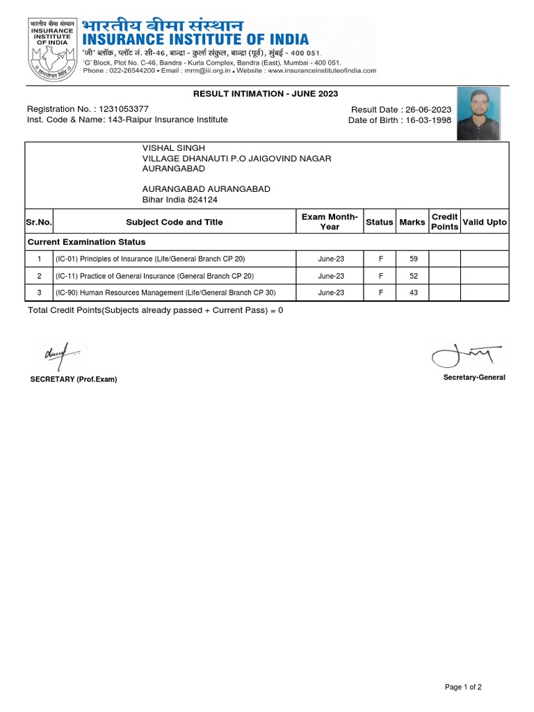 New Result Printing Professional Candidate | PDF | Online And Offline