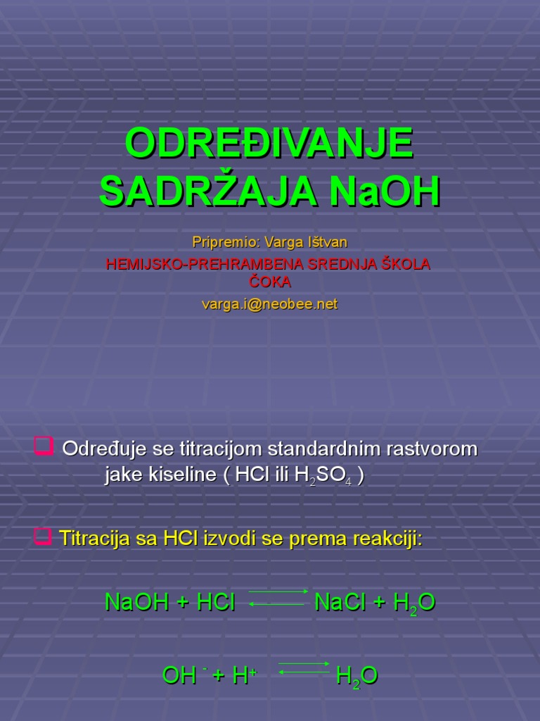 Određivanje Sadržaja Naoh | PDF
