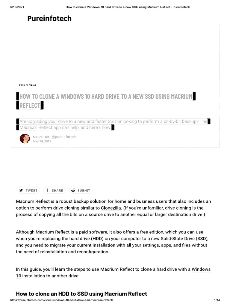 Clone With Macrium-Reflect 7 | PDF