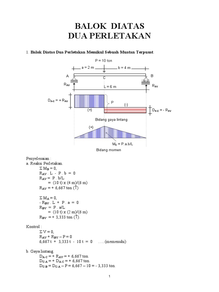 Materi Mekanika Rekayasa - Simple Beam | PDF