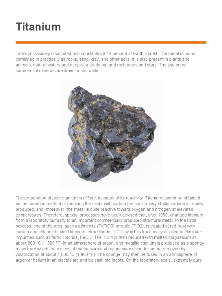 Titanium T1 | PDF | Titanium | Metals