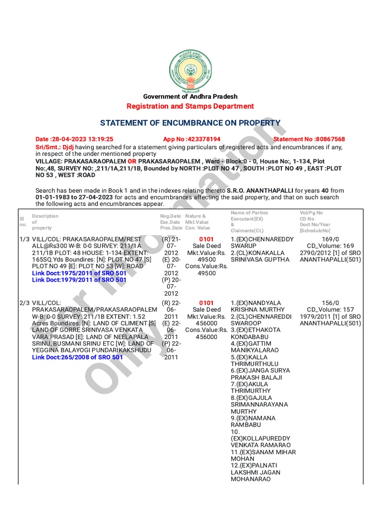 Encumbrance Form | PDF | Common Law | Property Law