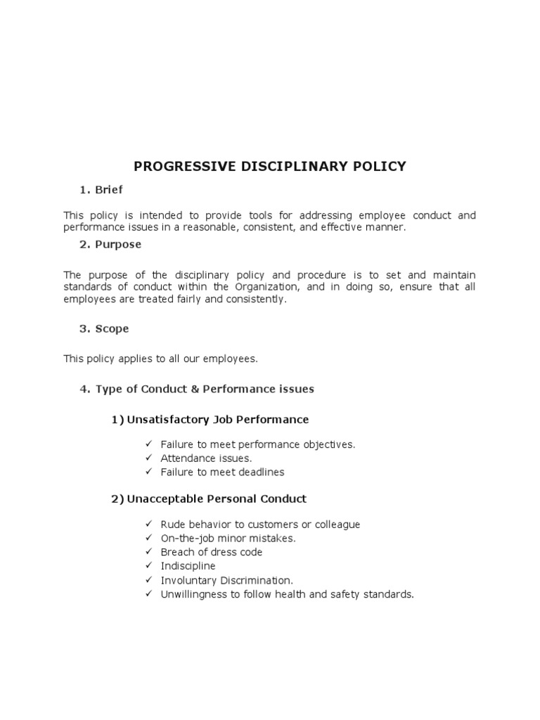 Disciplinary Policy PDF Employment Justice