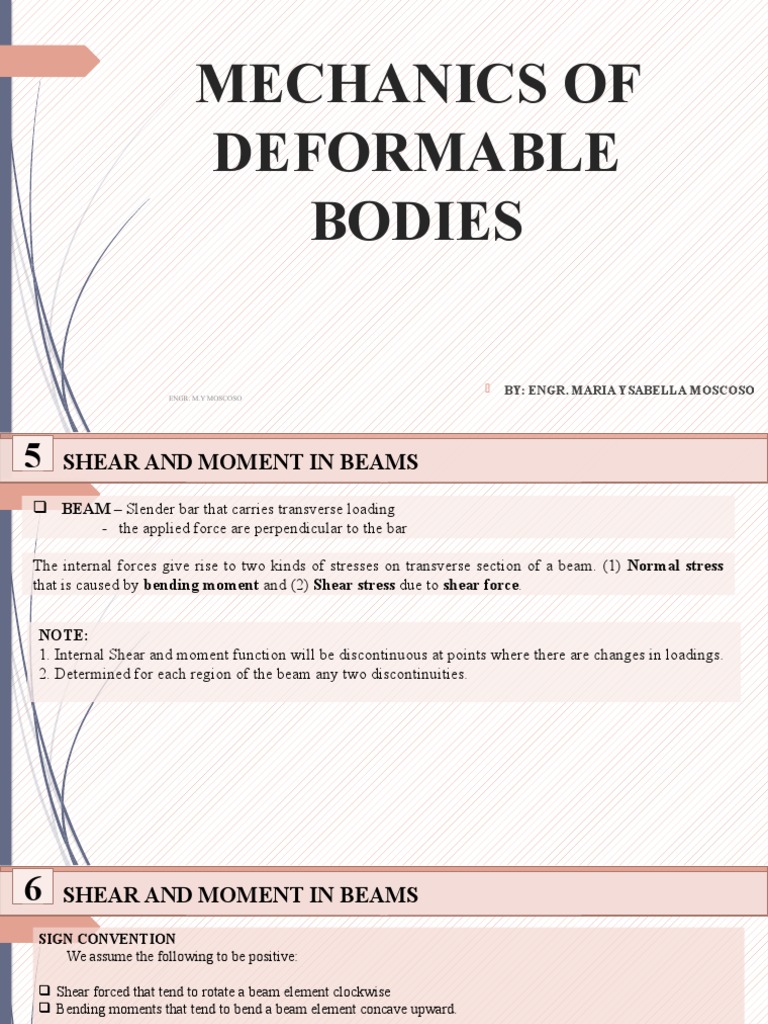 Mechanics of Deformable Bodies 5 | PDF | Bending | Beam (Structure)