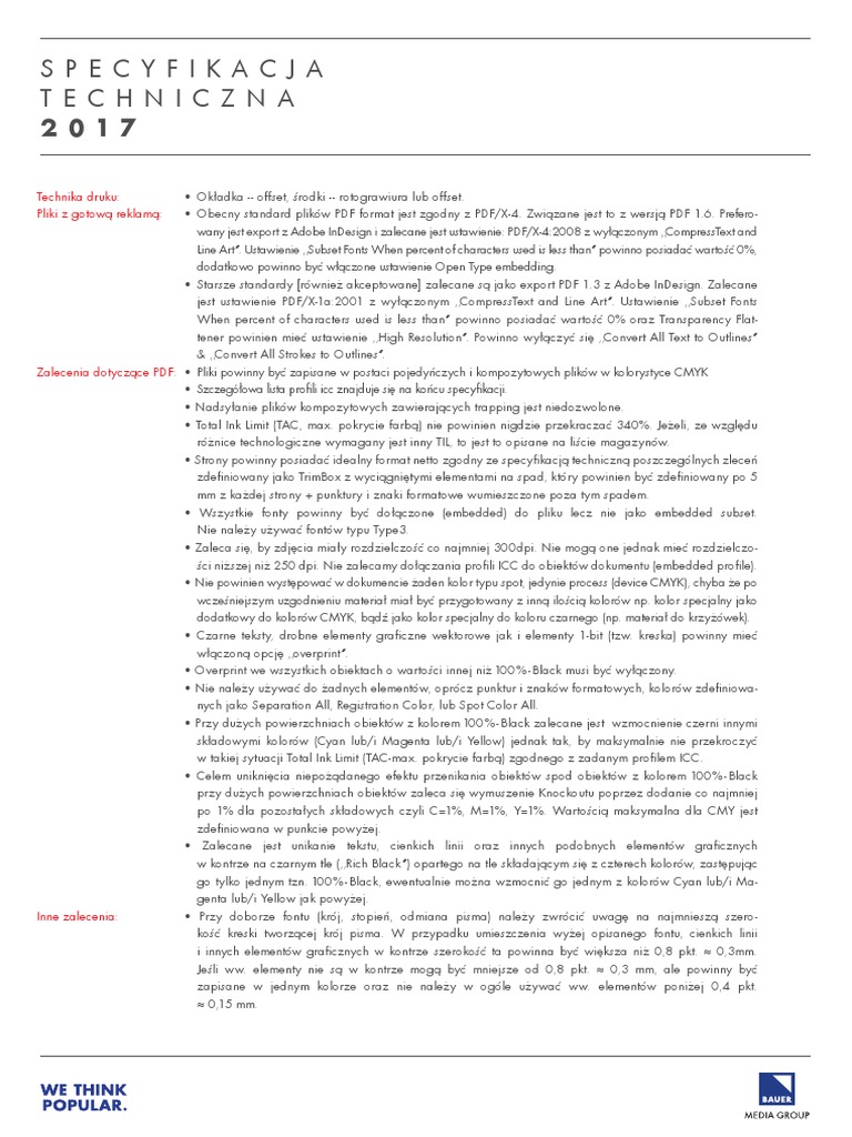 Specyfikacja Bauer 2017 | PDF