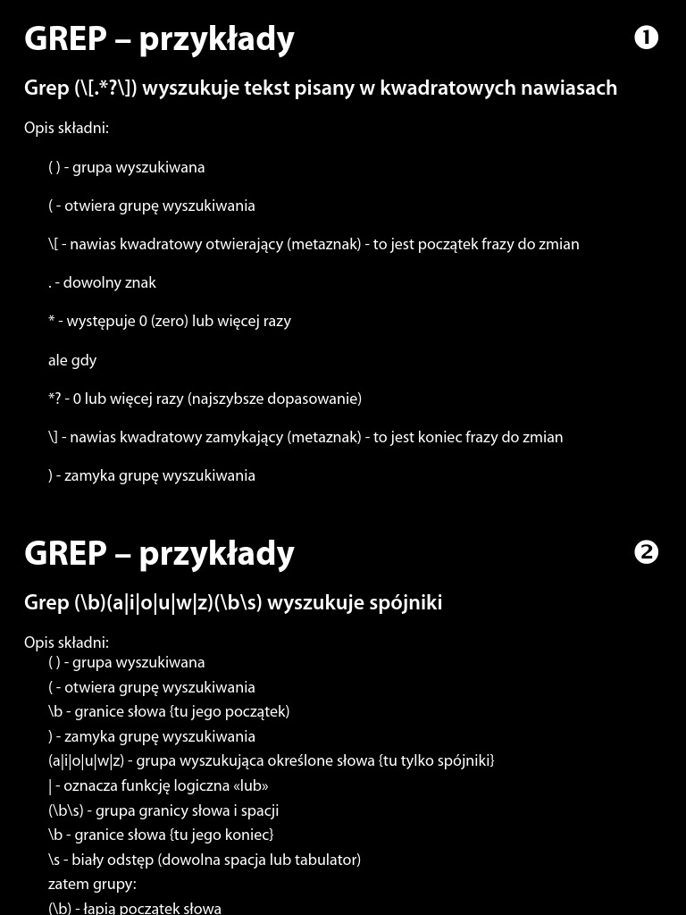 GREP Przykłady | PDF