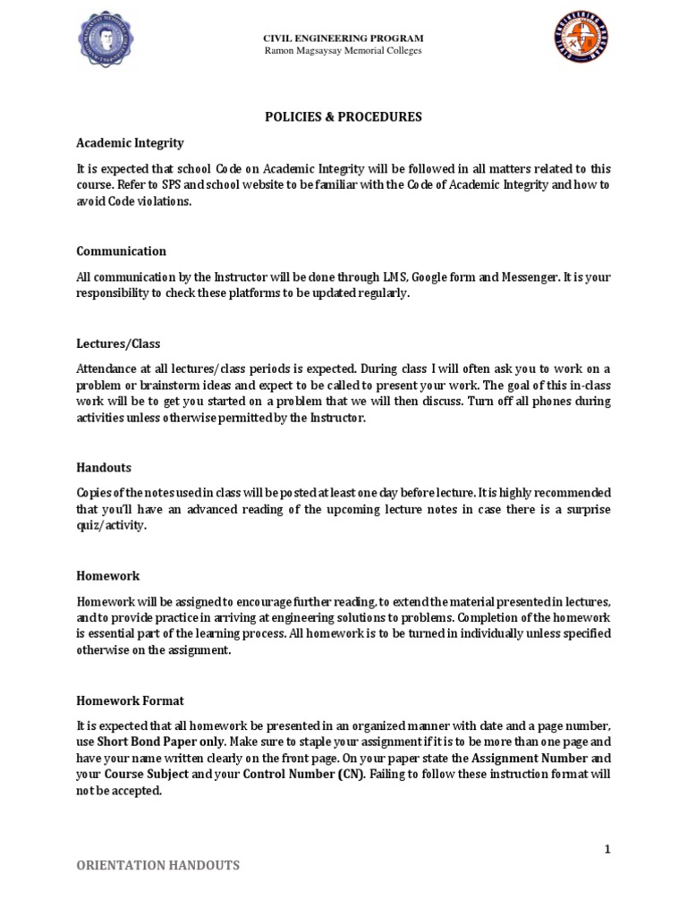 CE Laws Orientation Handouts | PDF | Lecture | Engineer