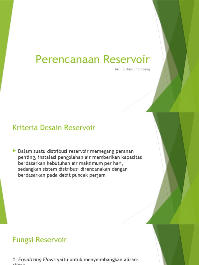 Perencanaan Reservoir | PDF