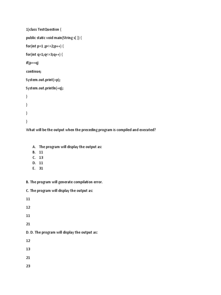 Class TestQuestion | PDF | Software Engineering | Programming Paradigms