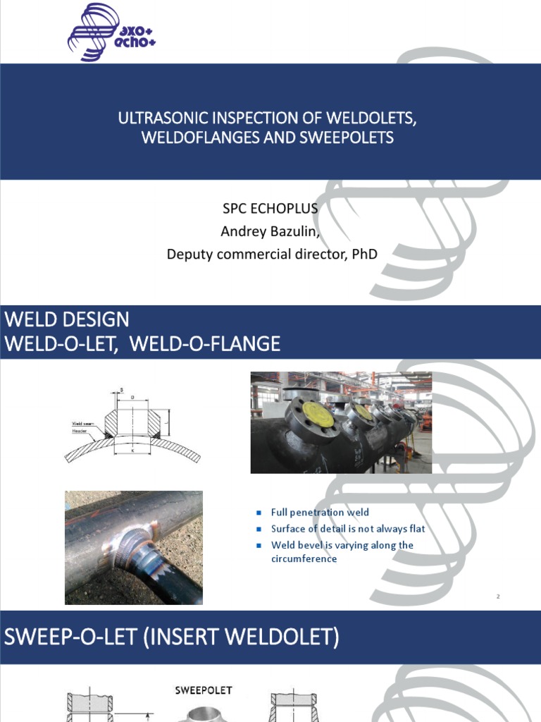 Ultrasonic Inspection of Weldolets, Weldoflanges and Sweepolets | PDF ...