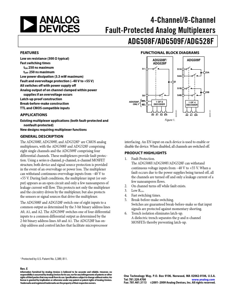 Adg508f 509F 528F | PDF | Mosfet | Field Effect Transistor