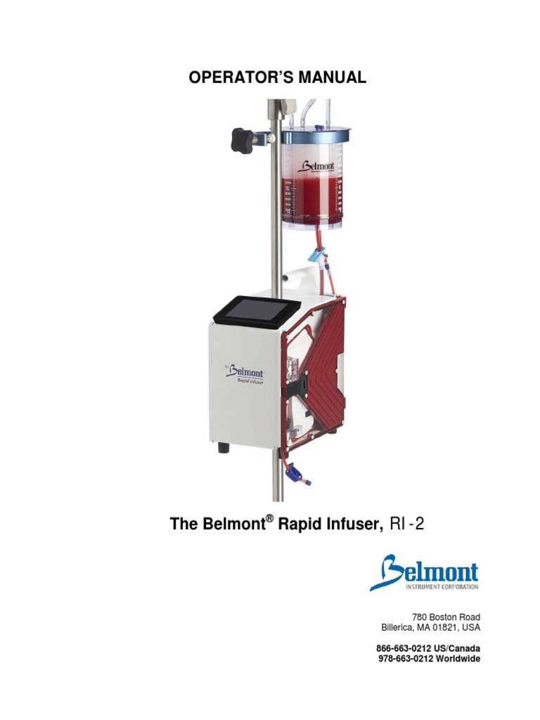 Belmont Rapid Infuser Ri 2 Operation Manual | PDF | Intravenous Therapy ...