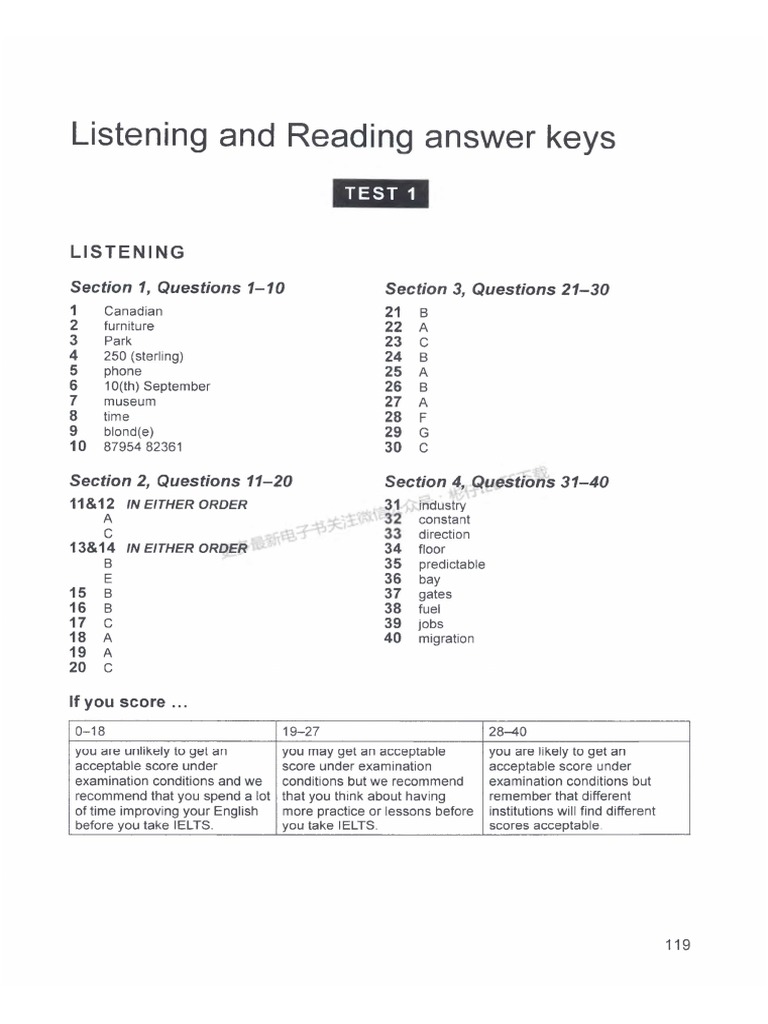 Answer Key To Listening Extra 1.0 - Unit 1, Section 1 | PDF