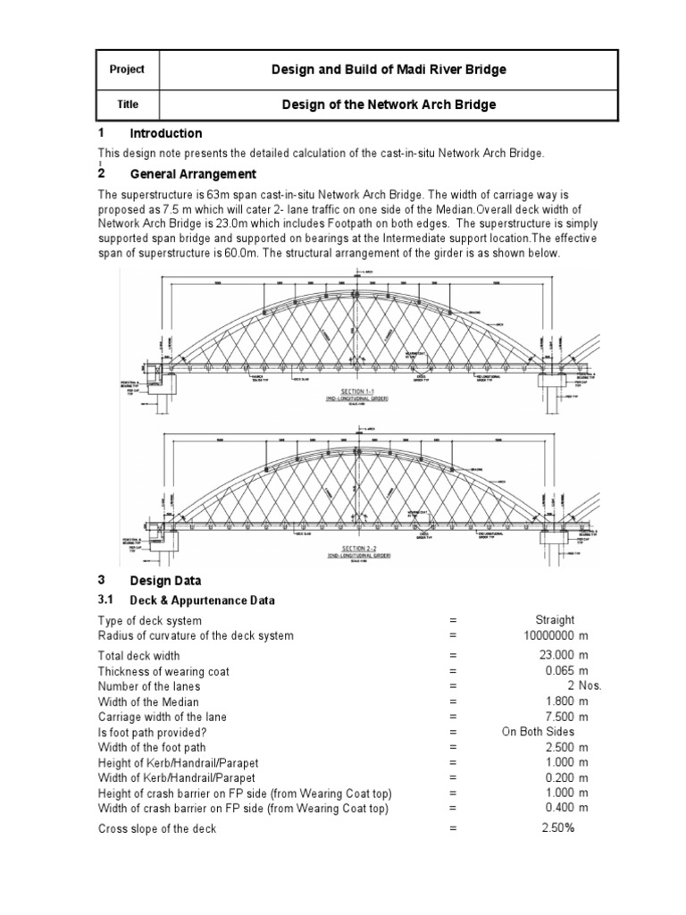 R1-Design of The Network Arch Bridge | PDF | Prestressed Concrete ...