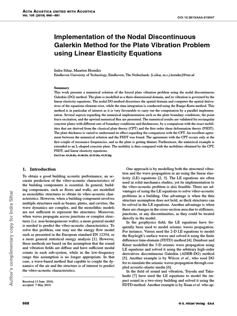 (2019) Implementation of The Nodal Discontinuous Galerkin Method For ...