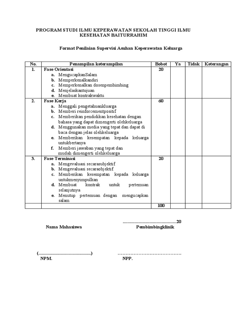 Format Penilaian | PDF
