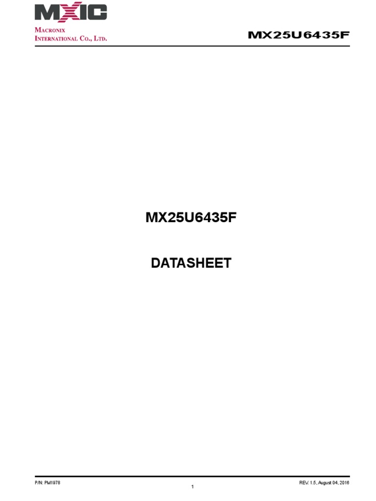 MX25U6435F, 1.8V, 64Mb, v1.5-1 | PDF | Input/Output | Flash Memory