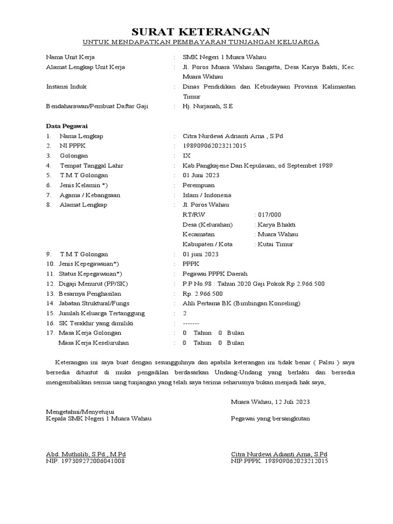 Form D Dan SPMT Bu Ita | PDF