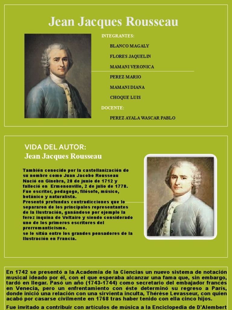 Rousseau - Presentacion | PDF | Jean-Jacques Rousseau | Emile, o sobre ...