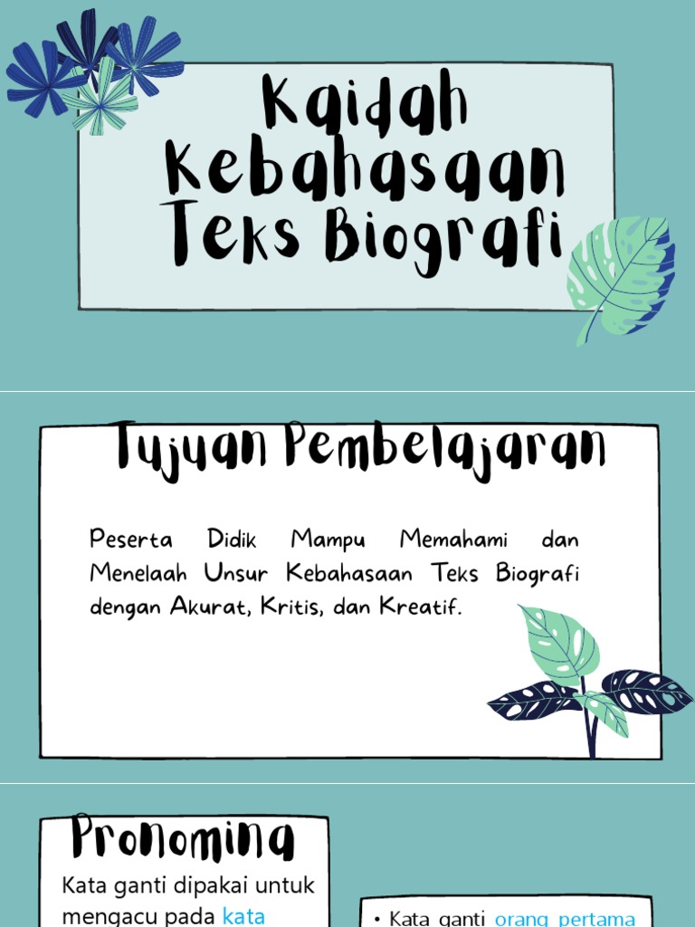 Kaidah Kebahasaan Dalam Teks Biografi Pdf