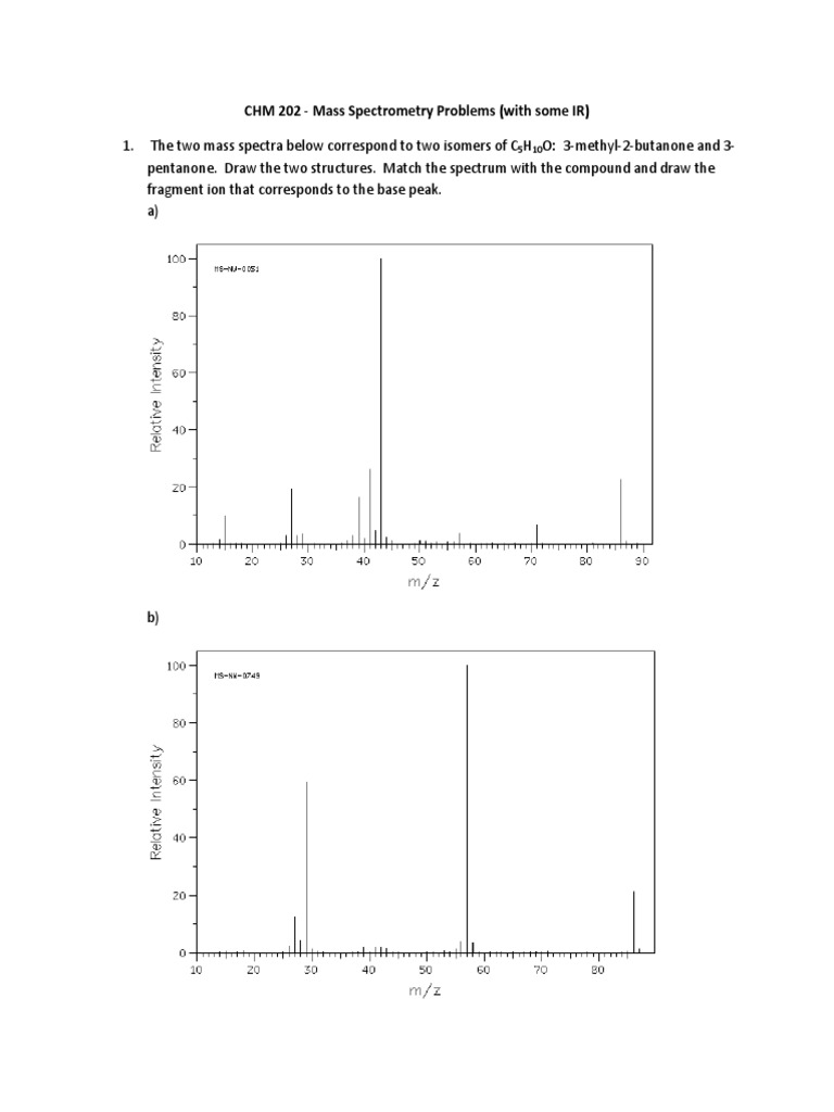 202 Mass Spec Problem Set-13 | PDF | Science & Mathematics