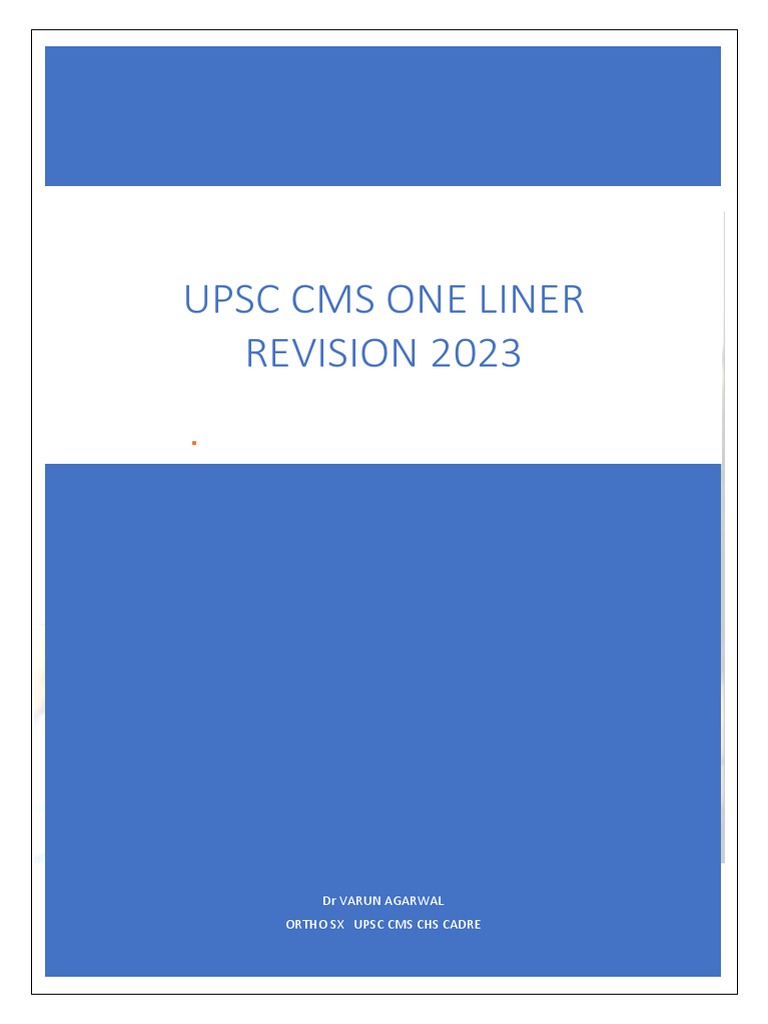 Upsc Cms One Liner DR Varun Agarwal | PDF | Vein | Thrombosis