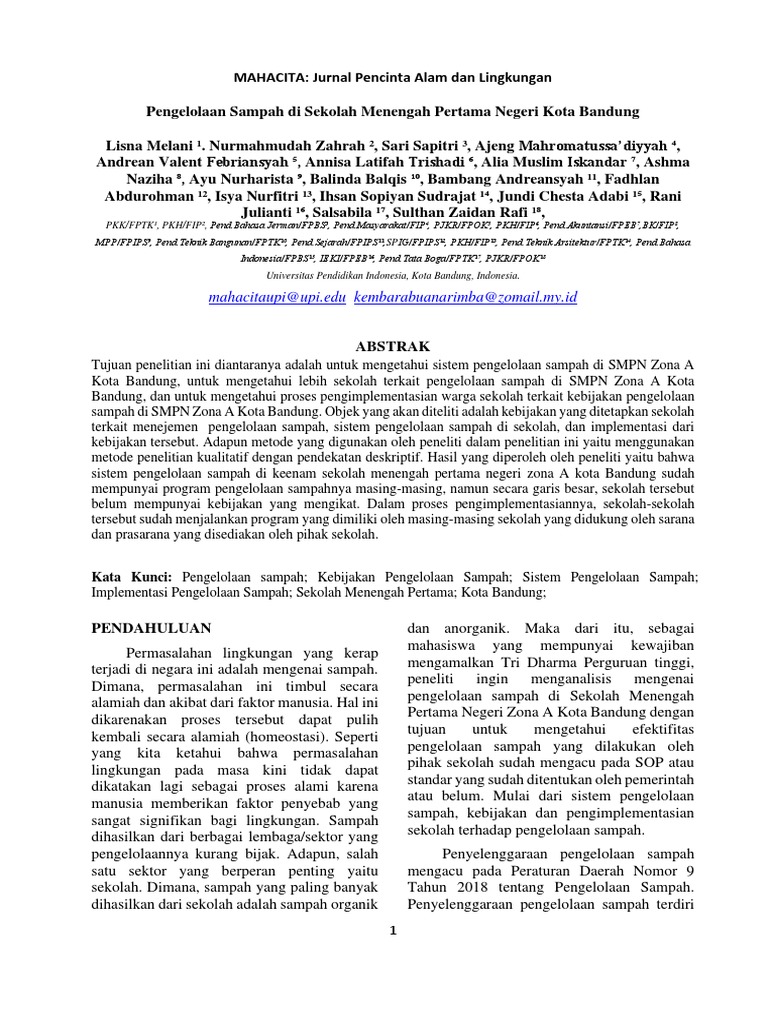 Print Artikel Ilmiah Pengelolaan Sampah | PDF