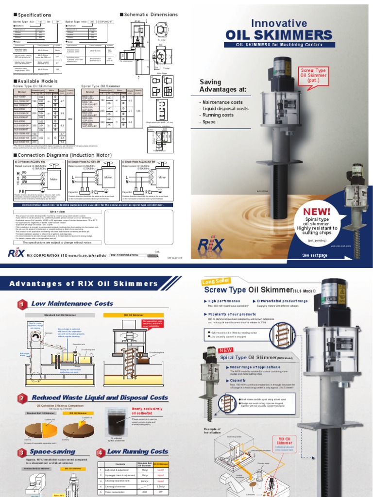 RIX OilSkimmer - Catalog - Eng | PDF | Coolant | Manufactured Goods