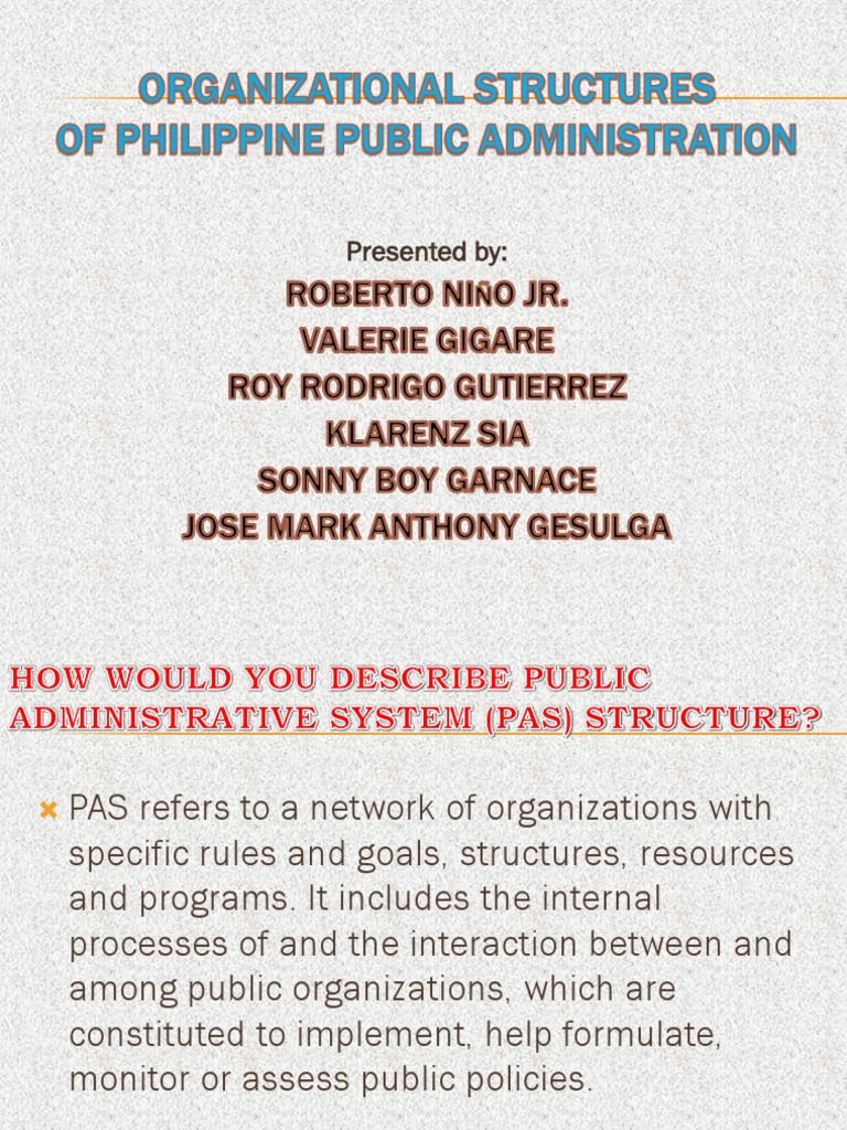 Group 6 Pa 204 Organizational Structures of Philippine Public ...