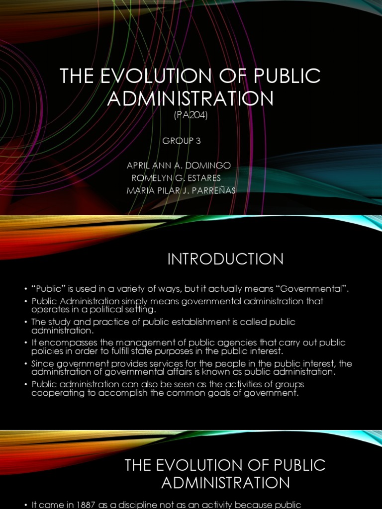 Group 4 The Evolution of Public Administration | PDF | Public ...