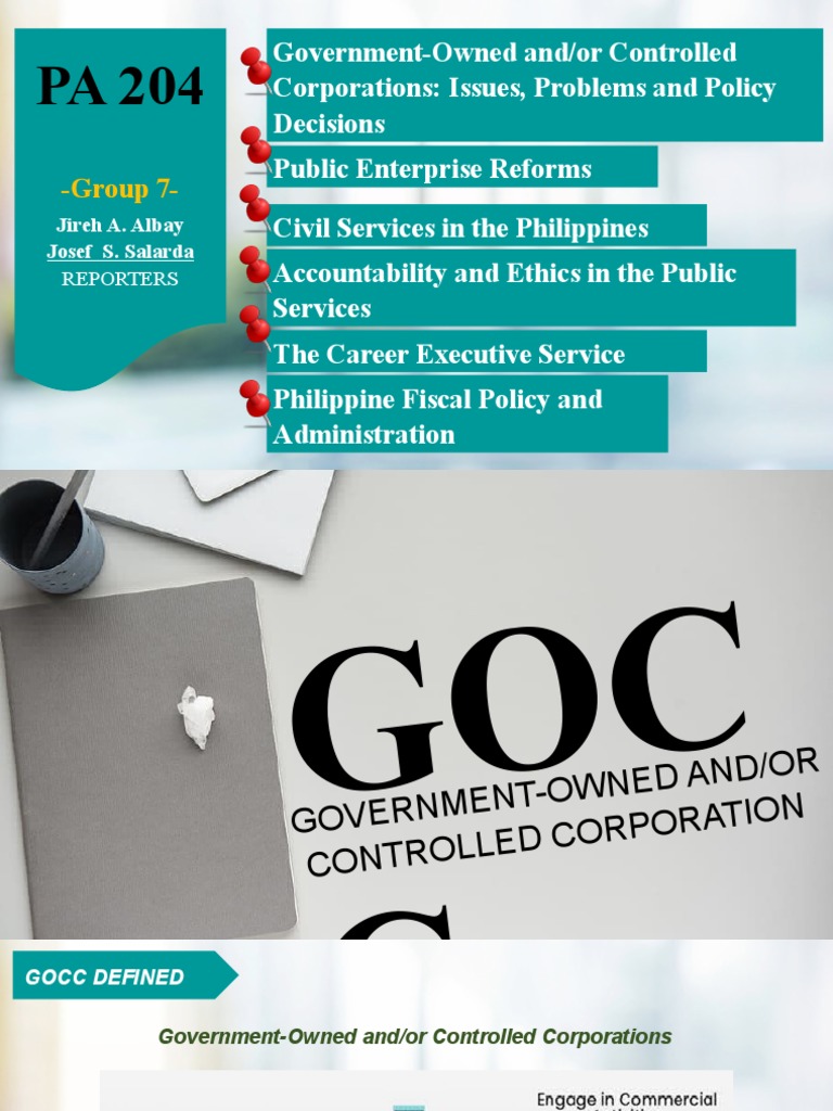 Pa-204-G7-Gocc, CSC, Ethics and Accountability, Ces, Fiscal Policy ...