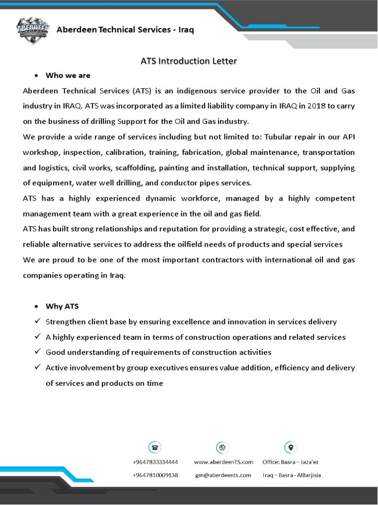 ATS Introduction Letter | PDF | Business | Computers