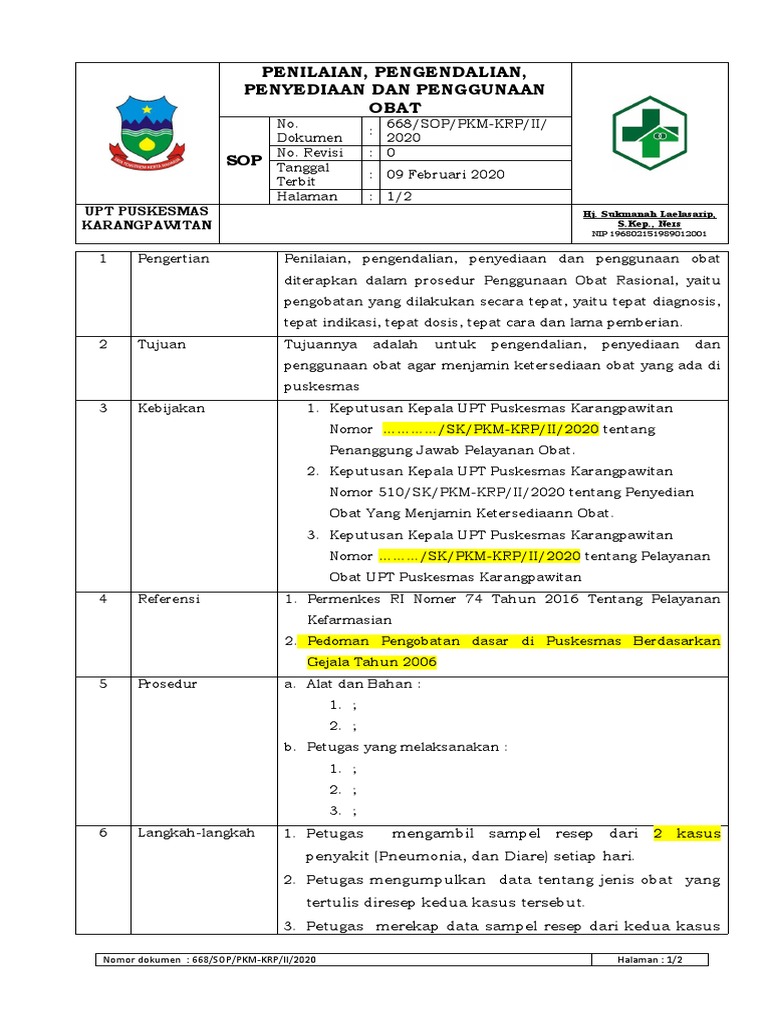 SOP Puskesmas | PDF