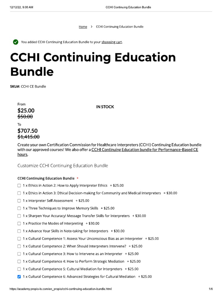 CCHI Certifications - Propio | PDF