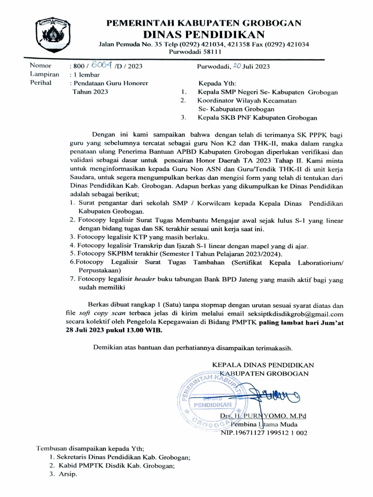 Usulan Guru Non K-2 Dan Rekap Thk-II | PDF