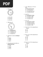 Soal Latihan Telling Time Kelas 7 A Dan 7 B | PDF | Clock | Horology