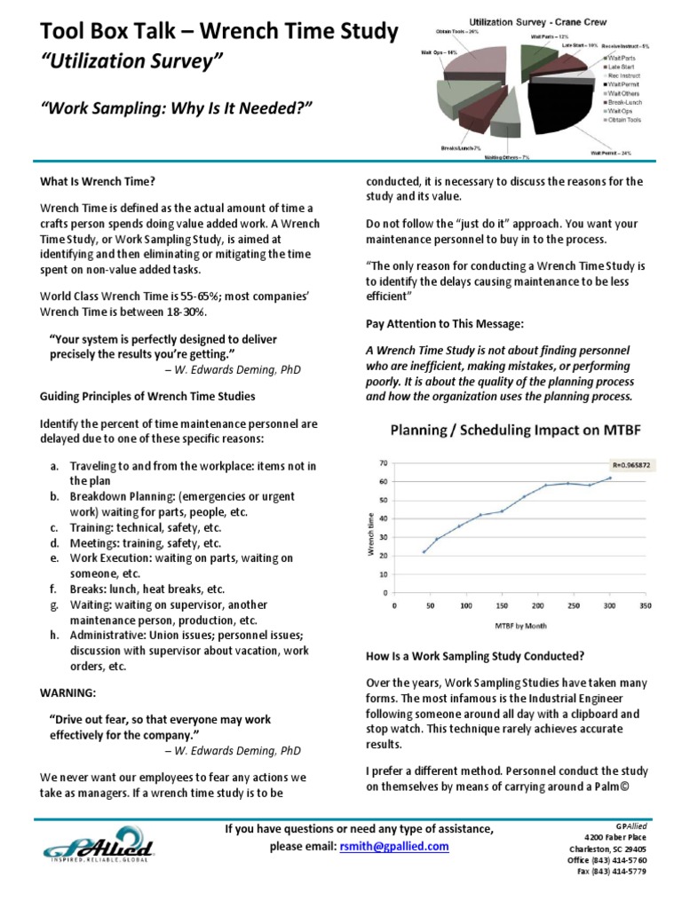 Tool Box Talk - Wrench Time | PDF | Business