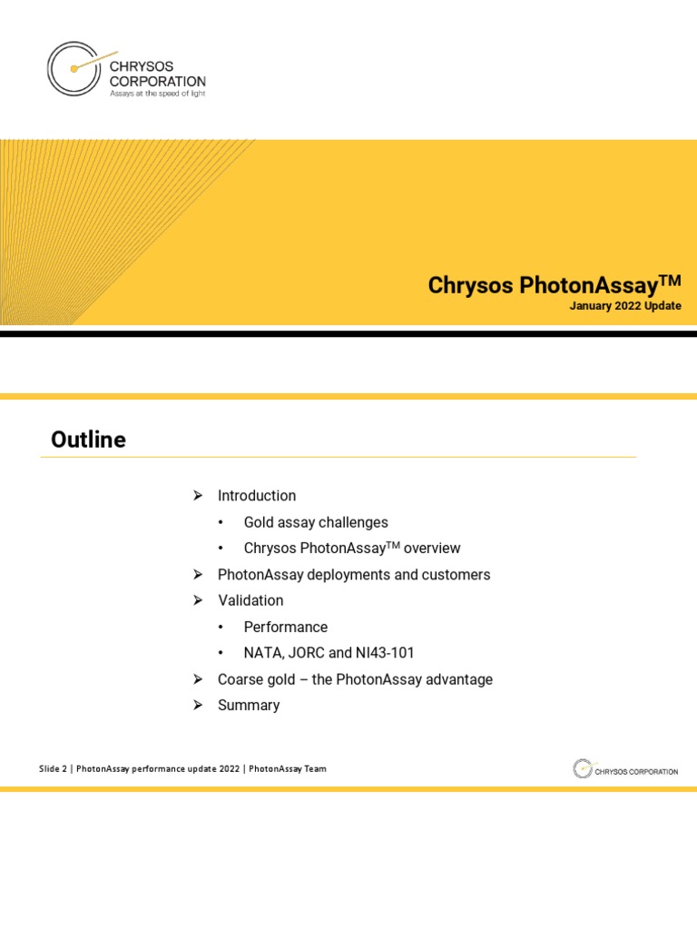 Chrysos PhotonAssay Gold Analysis Update | PDF | Metallurgical Assay ...