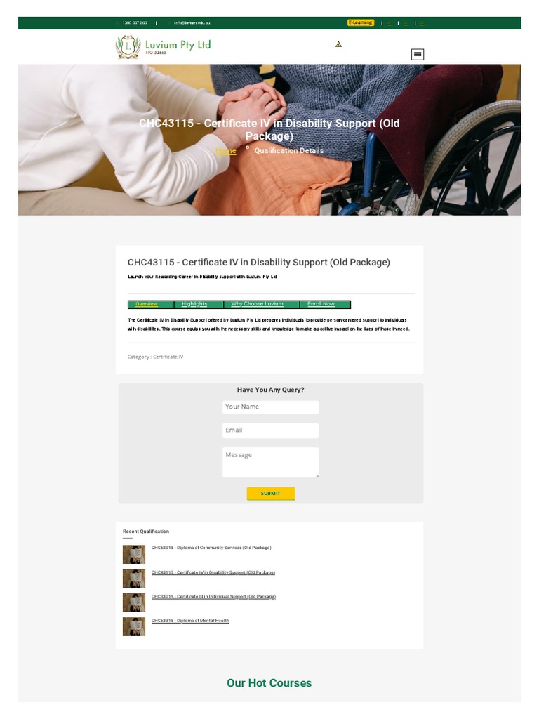 Certificate IV in Disability Support | PDF | Behavioural Sciences ...