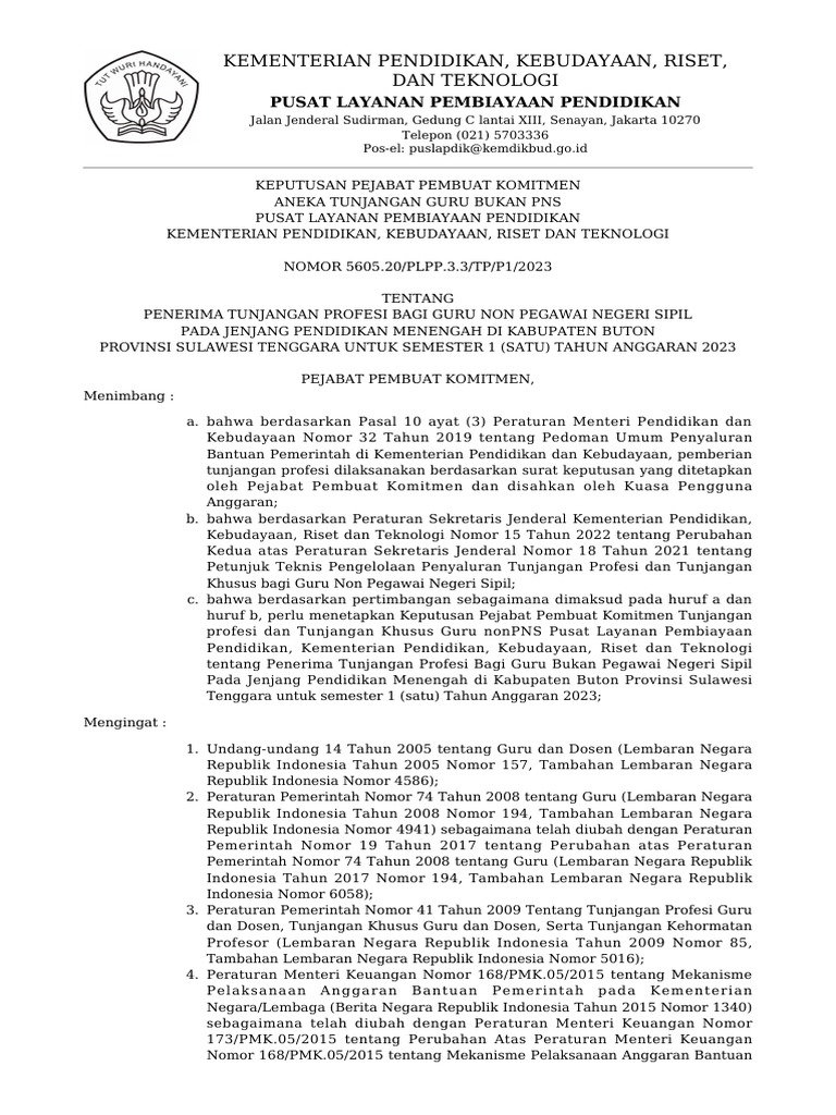 Sk-Tp-Dekon-5605.20 PLPP.3.3 TP P1 2023 | PDF