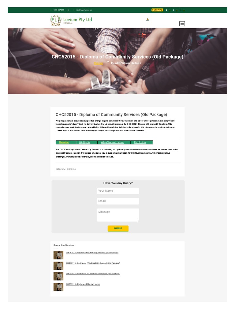 Diploma of Community Services Australia | PDF | Diploma | Health Care