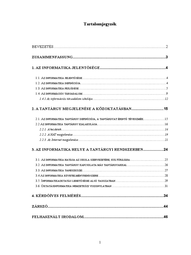 XY - Az Informatika Tantárgy Történetének Bemutatása | PDF
