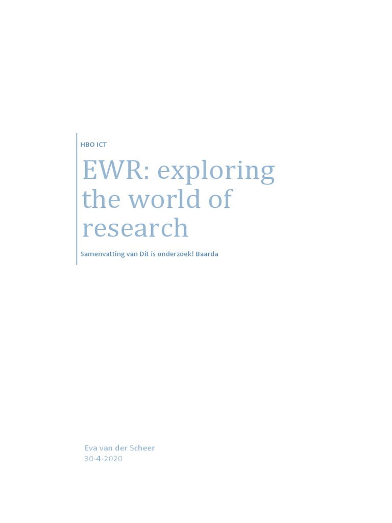 Exploring The World of Research Summery | PDF