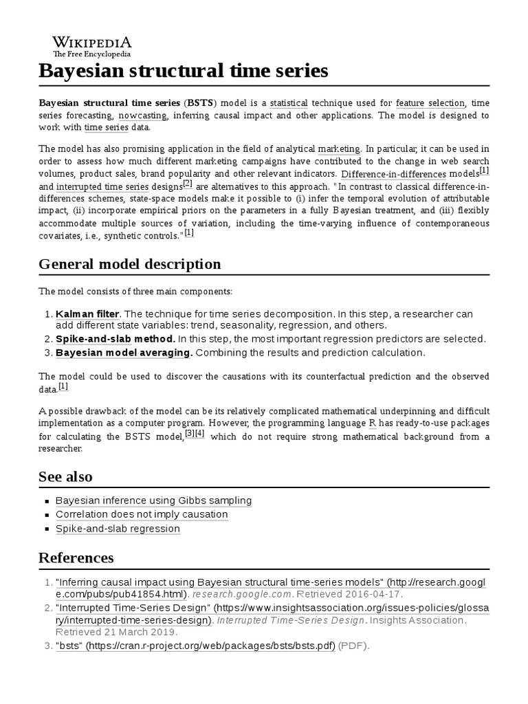 Bayesian Structural Time Series Download Free Pdf Time Series