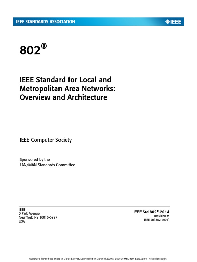 IEEE Standard For Local and Metropolitan Area Networks: Overview and Architecture | PDF ...