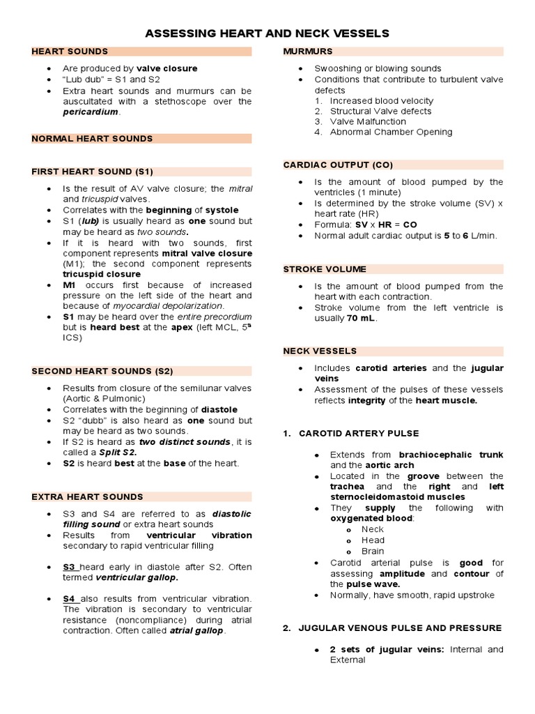 Assessing Heart and Neck Vessels | PDF | Heart Valve | Heart