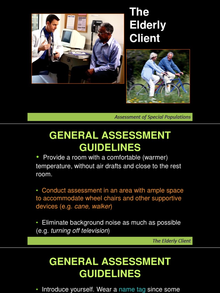 Physical Assessment Guidelines for Elders | PDF | Medical Specialties ...