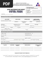 OFW Information Sheet Template | PDF | Labor