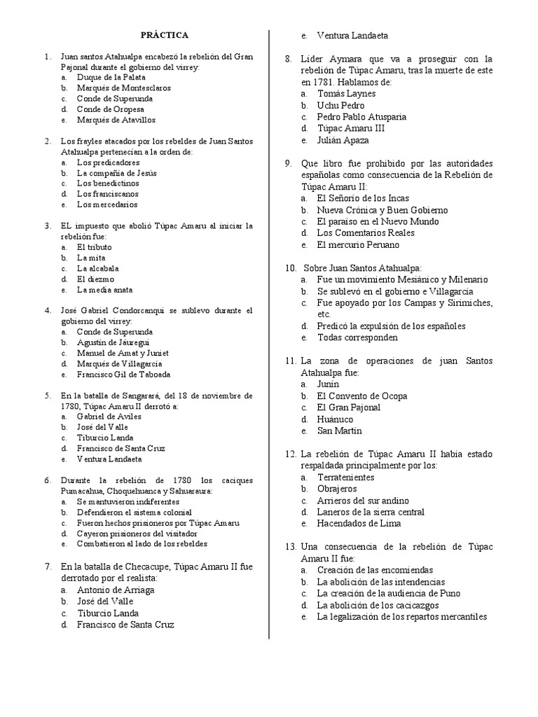 Tupac Amaru Ii | PDF | Colonización europea de las Américas ...