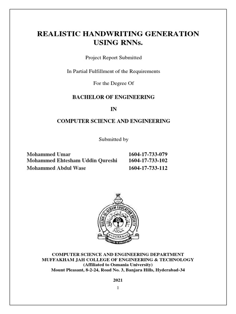 Realistic Handwriting Generation Using RNN's | PDF | Artificial Neural ...